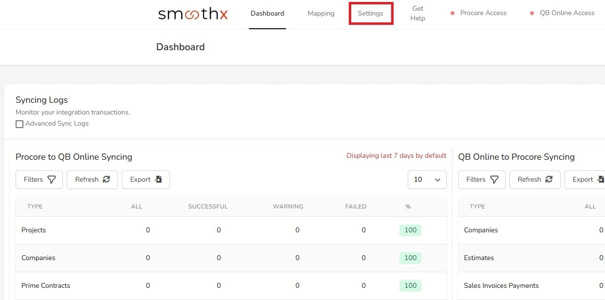 Connecting Procore to Smoothx (QBO Integration)